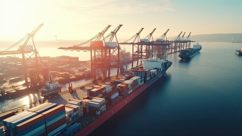 Dynamic Maritime Port with Container Facilities Stock Photo - Image of ...