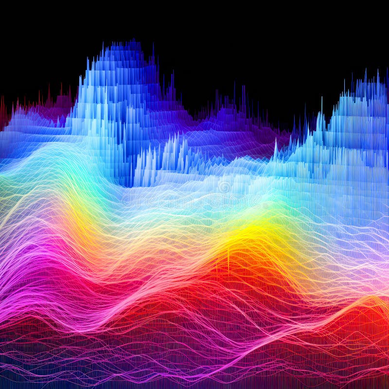 A Vibrant Image Featuring a Digital Equalizer and Waveform Representing ...
