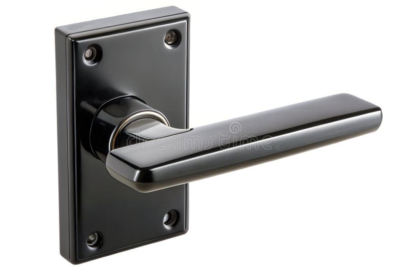 Sleek Modern Black Square Backplate Door Handle with Curved Lever ...