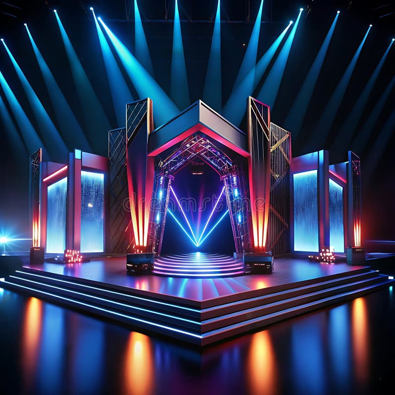 Creative and Unique Luxurious Event Stage Background Illustration Stock ...