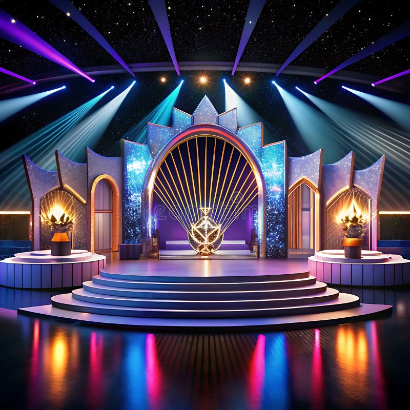Creative and Unique Luxurious Event Stage Background Stock Illustration ...