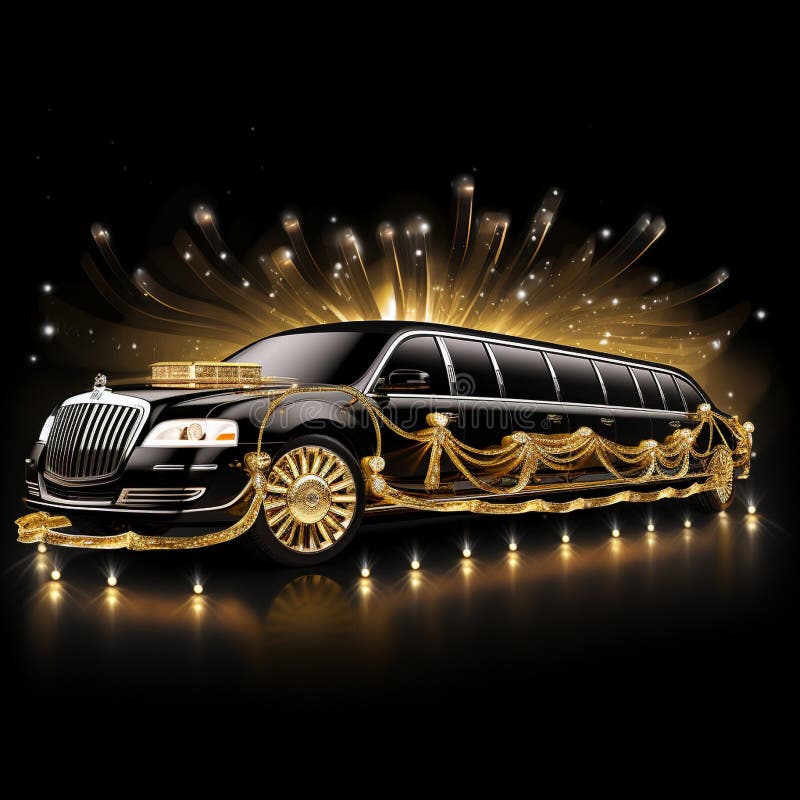 Luxurious Limousine Under Spotlight Stock Image - Image of realistic ...