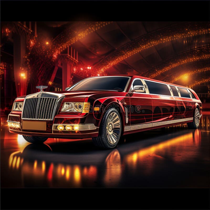 Luxurious Limousine Under Spotlight Stock Photo - Image of crafted ...