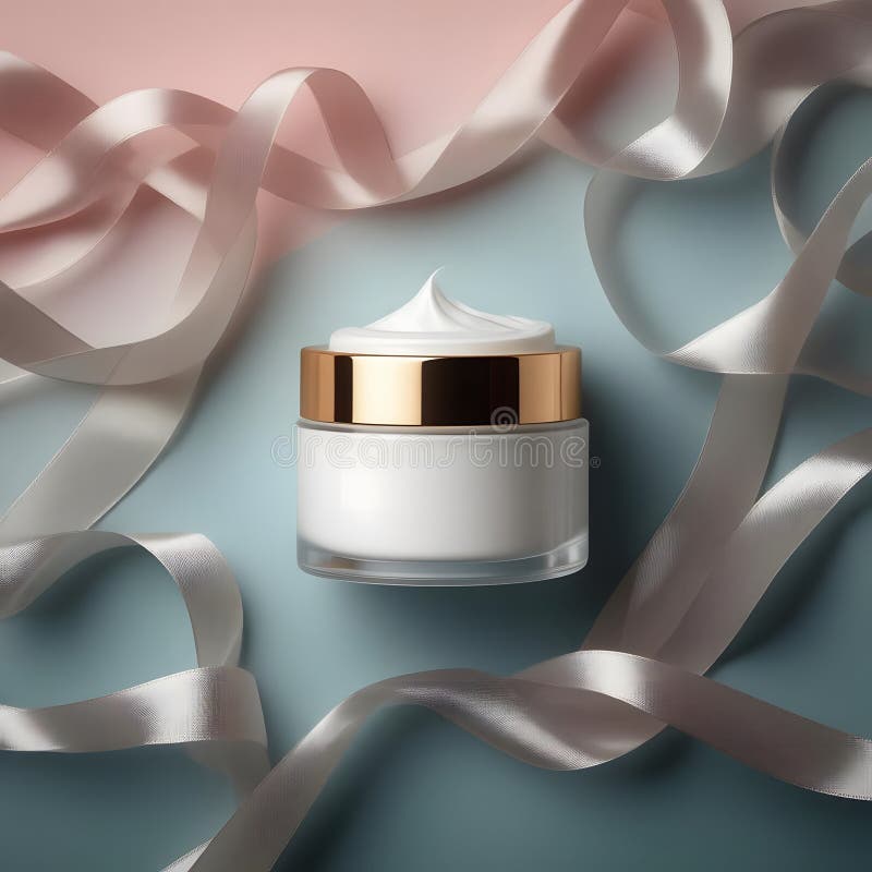 Silken Aura a Luxurious Cream Jar on Gradient Backdrop Stock ...