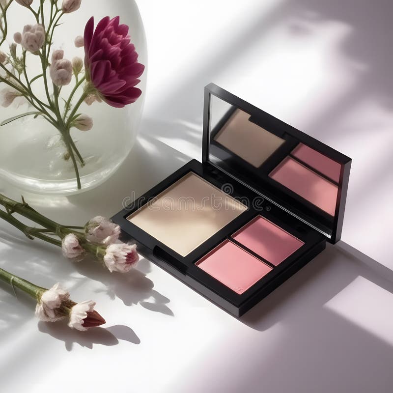 Radiant Beauty Luxurious Makeup Compact on Gradient Stock Illustration ...