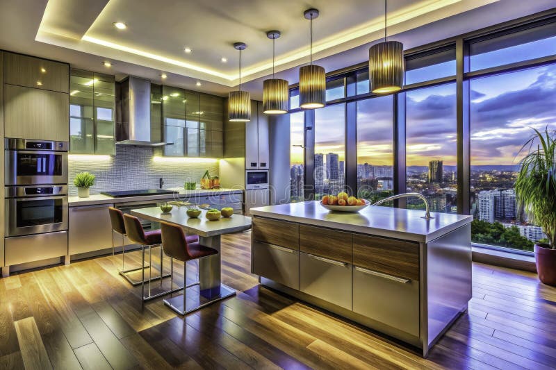Stunning Penthouse Kitchen Sleek Modern Design Meets Urban Elegance ...