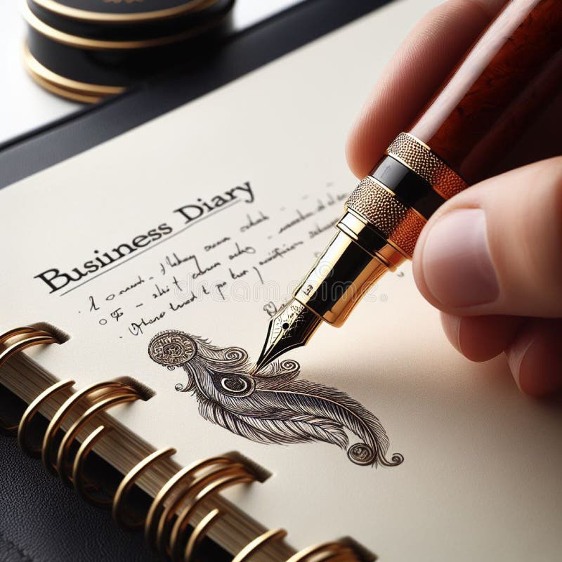 Business Diary. Hand with an Ink Pen Stock Photo - Image of practical ...