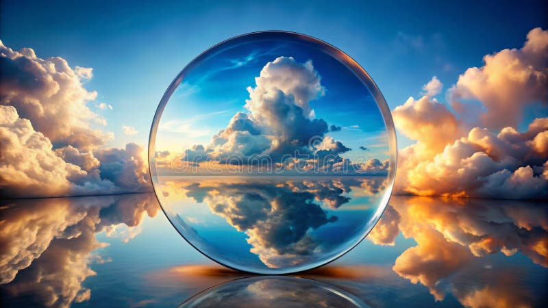 A Captivating 3D Render: White Clouds Drifting through a Circular ...