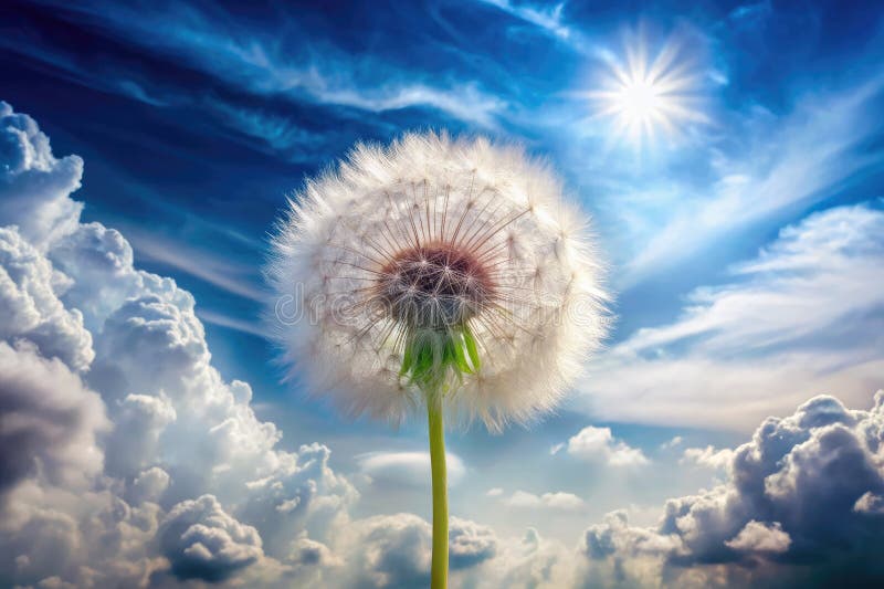 A Heavenly Dandelion Cloudscape a Panoramic Vision of Purity and Peace ...