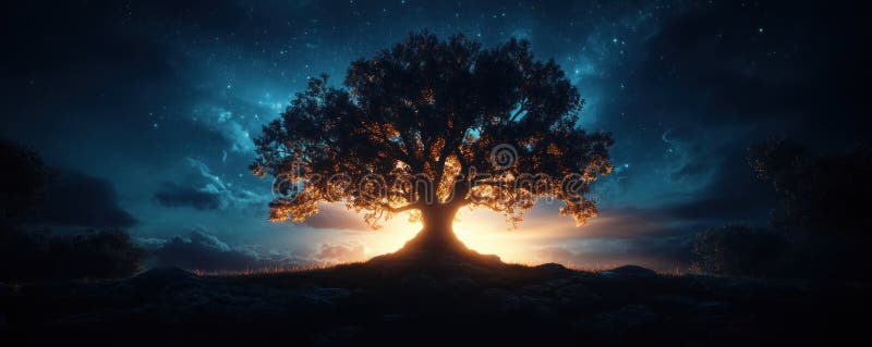 Experience the Ethereal Beauty of a Sacred Tree Illuminated by Divine ...