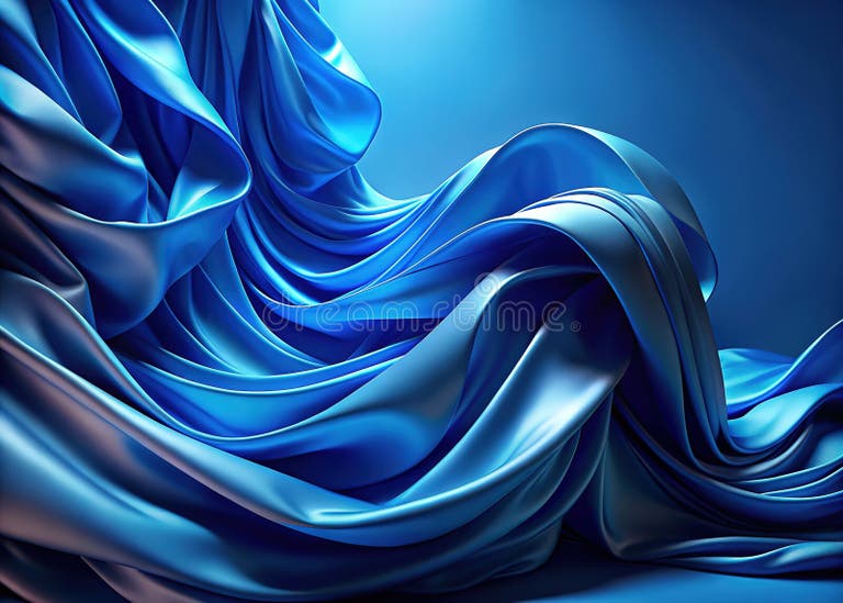 Captivating 3D Rendered Blue Drapery Wallpaper a Luxurious Abstract ...