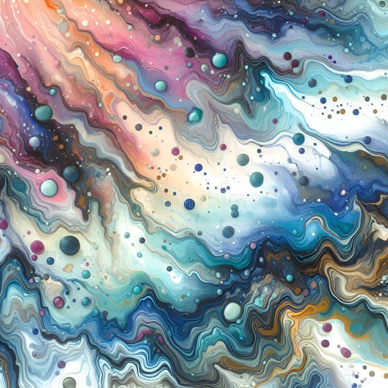 Ethereal Melodies: Melted Watercolors Design, Generative AI. Stock ...