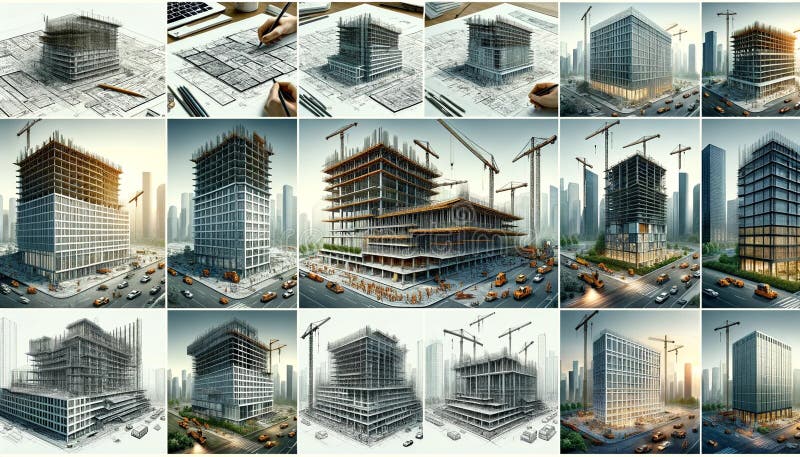 Building Progression: AI Generated Image Sequence Depicting ...