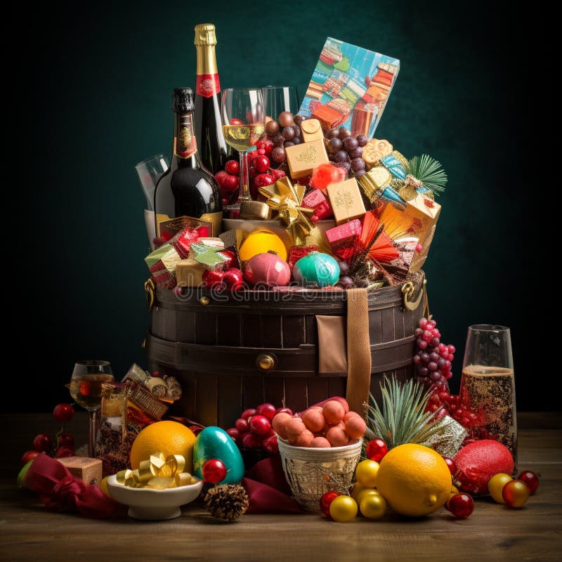 Transforming Festive Hamper Stock Illustration - Illustration of lines ...