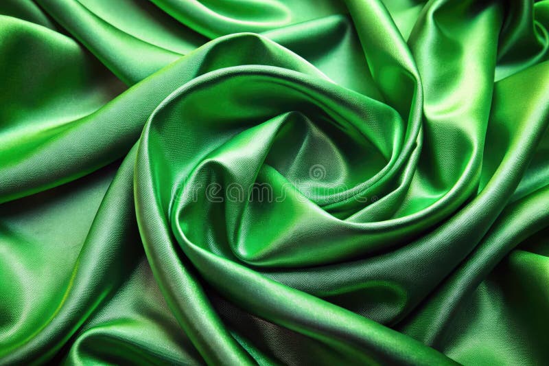 Luxurious Emerald Green Fabric Sample with Smooth Wavy Texture Ideal ...