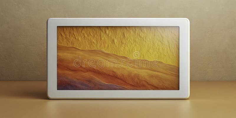 Panoramic Clay Tablet Computer Mockup: a Vector Illustration for ...