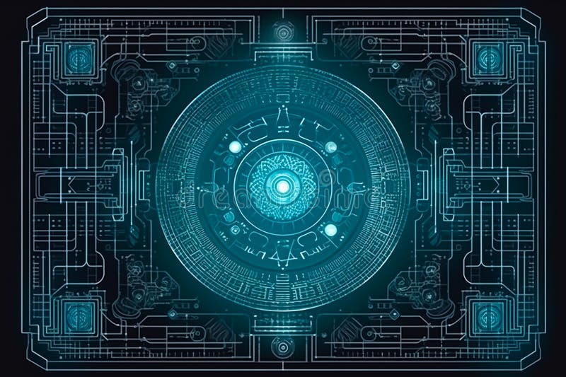 "Understanding AI Schematics on Holographic Screen (AI Generated) Stock ...