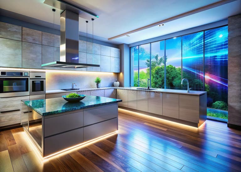 Experience the Future of Cooking a Smart Kitchen Design Featuring Sleek ...