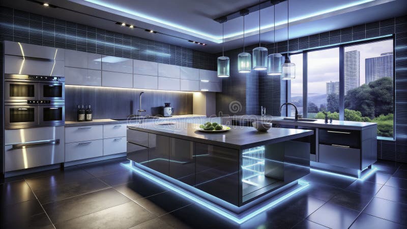 Experience the Future of Culinary Innovation a Futuristic Kitchen with ...