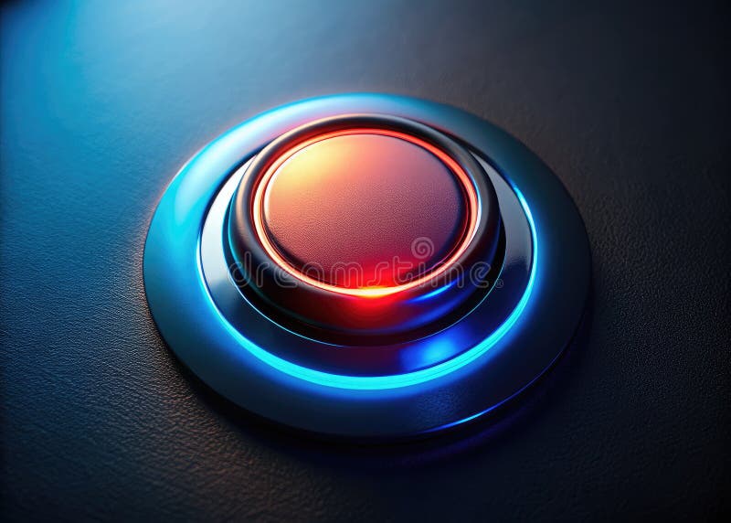 A Glowing Minimalist Start Button for a Futuristic User Interface ...