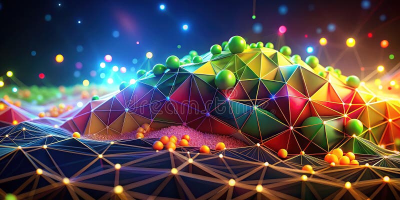 Futuristic Food Technology Abstract Polygonal Rendering of Innovative ...