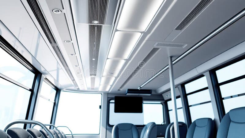 Sleek Modern Bus Interior Design Concept Empty Seats Showcase ...
