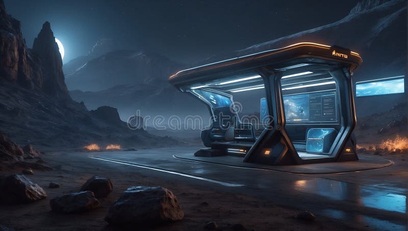 Futuristic Alien Bus Stop in Unreal Engine V5.ai Generated Stock ...