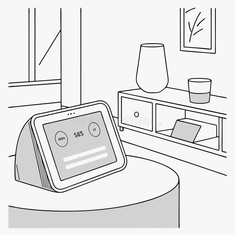 A Futuristic Smart Home Assistant Device Stock Illustration ...