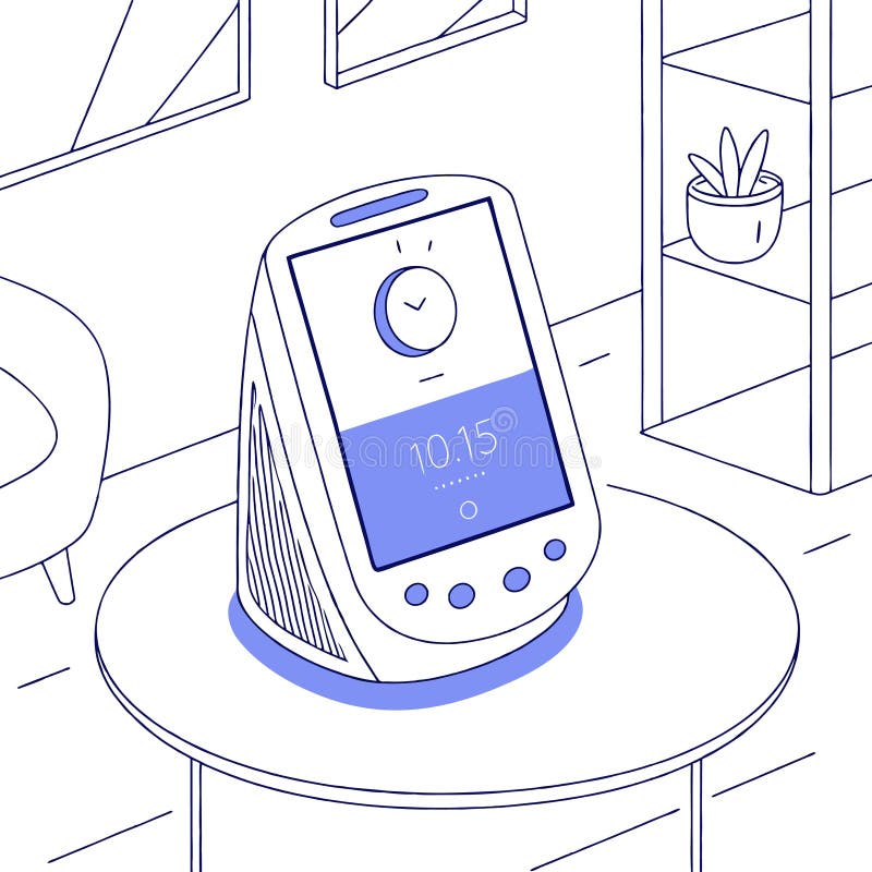 A Futuristic Smart Home Assistant Device Stock Illustration ...