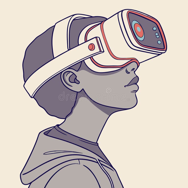 Experience the Future: Virtual Reality Headset in Action Stock ...