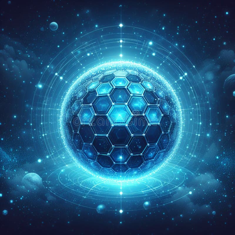 Allure of a Mesmerizing Blue Holographic Hexagon Orb in this Stunning ... Allure of a Mesmerizing Blue Holographic Hexagon Orb in this Stunning ...