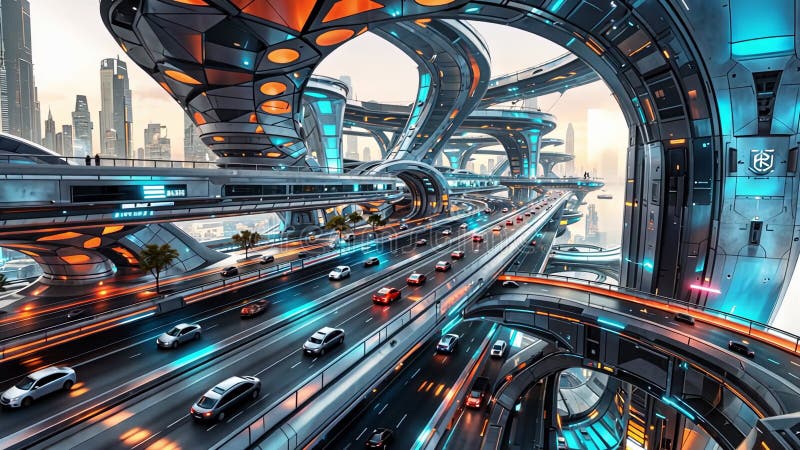 Futuristic Urban Highway System with Advanced Transportation Design ...