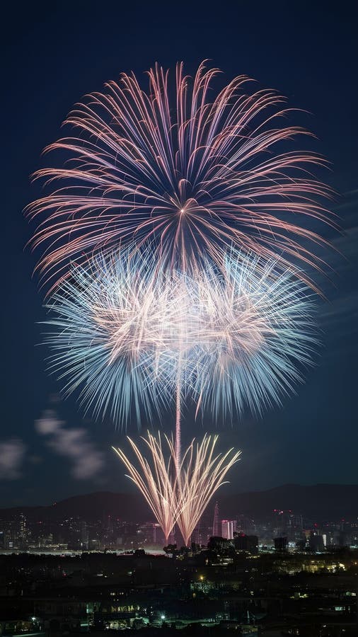 Experience the Gorgeous Multi-Colored Fireworks Display Panorama ...