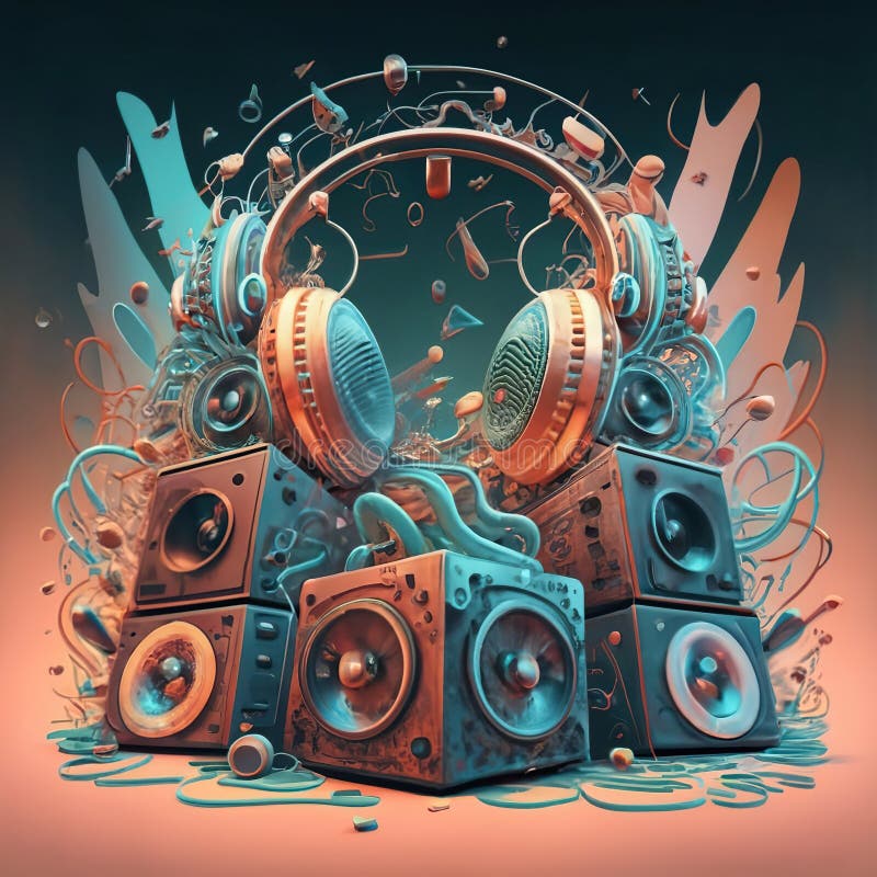 Digital Art Harmonizing Music and Sound Stock Illustration ...