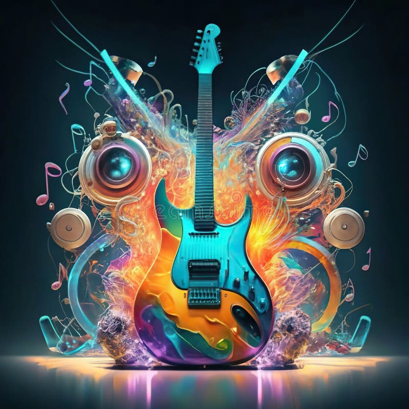 Digital Art Harmonizing Music and Sound Stock Illustration ...