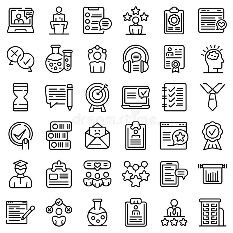 Experience Icons Set, Outline Style Stock Illustration - Illustration ...
