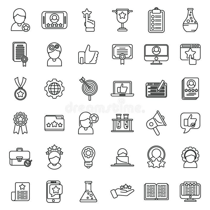 Experience Icons Set Outline Vector. Client Satisfaction Stock Vector ...