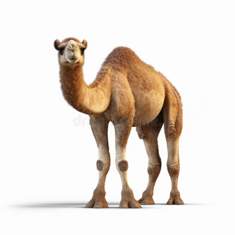 Realistic Camel in Pixar Style on White Background in 8k Uhd Stock ...