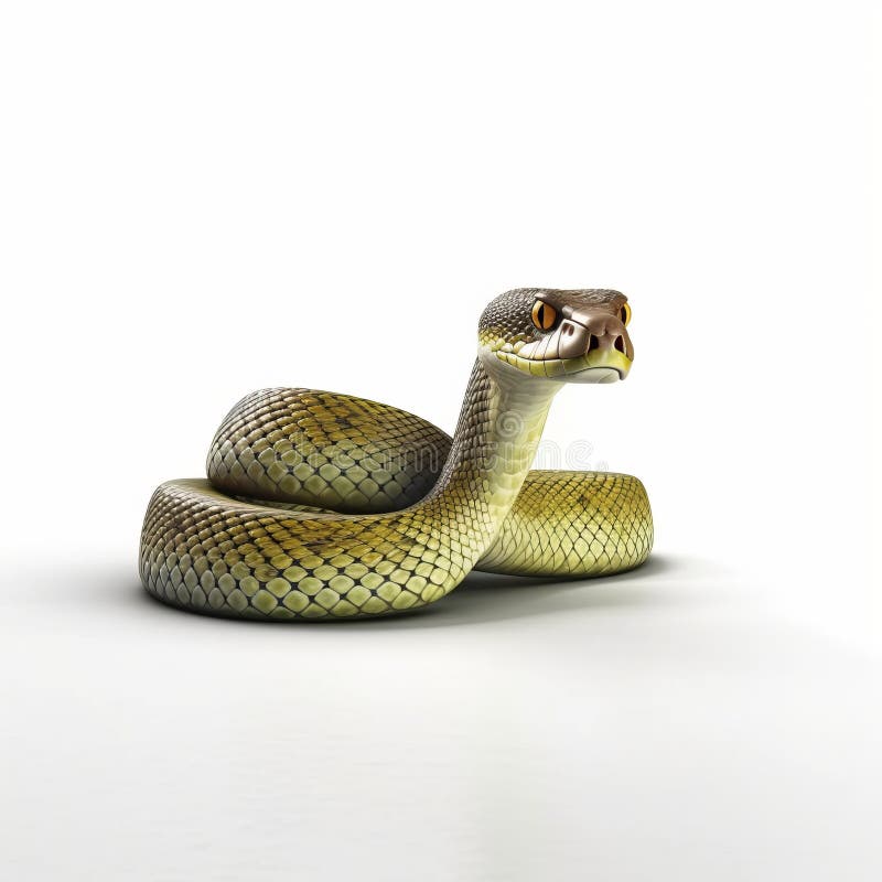 Realistic Pixar-style Snake on White Background in 8k Uhd Stock ...