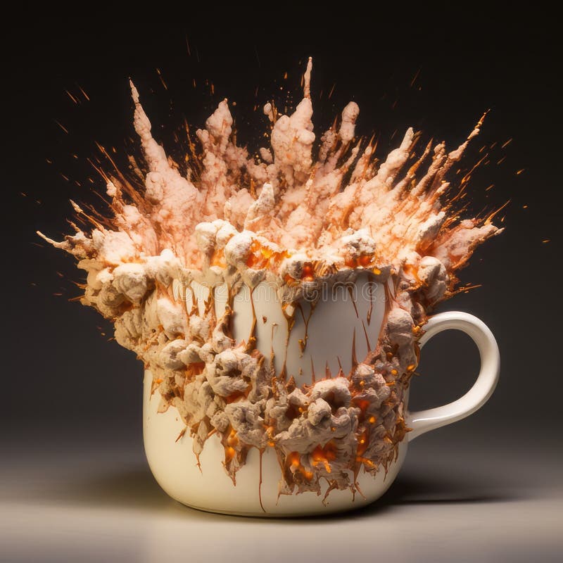 Explosive Coffee Art: Java in Chaotic Motion Stock Illustration ...