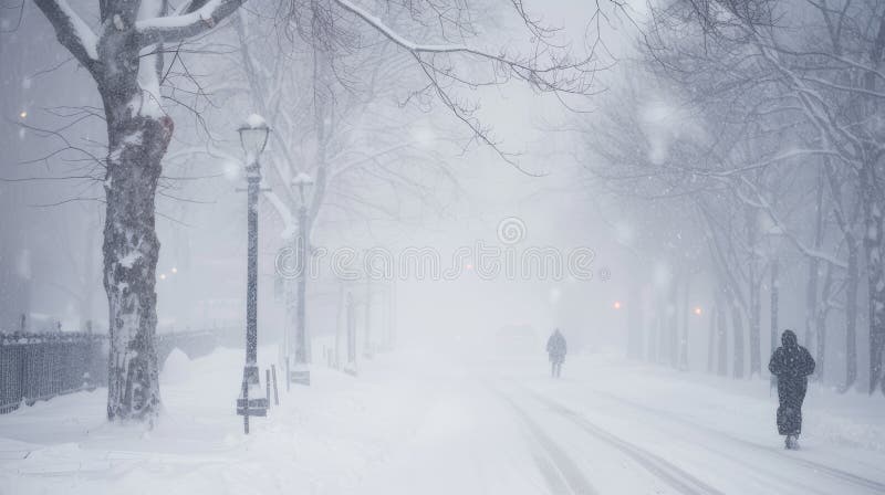 Blizzard Fury: Snowstorm Engulfs Landscape in Whirling White Chaos ...