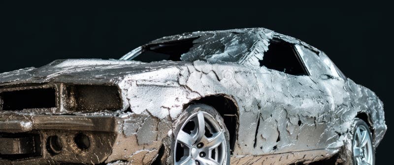 Abstracted Velocity: Sculptural Car in Pulled Style Stock Illustration ...