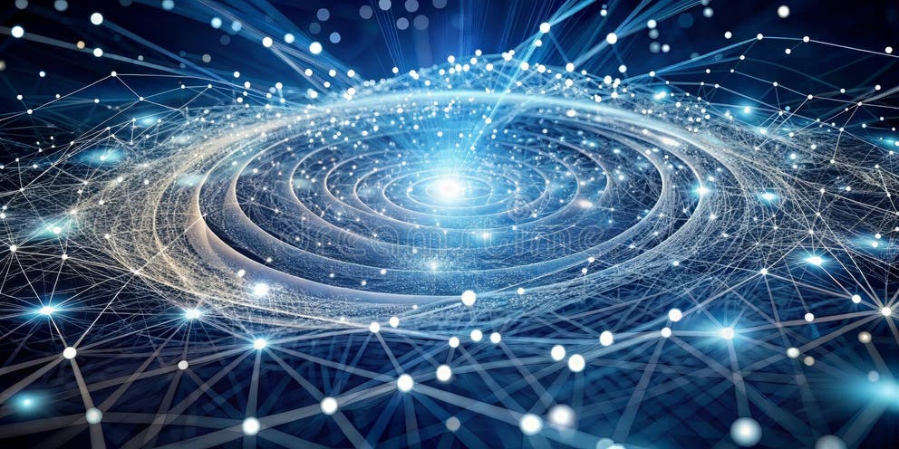 Visualizing Big Data in Cyberspace a Mesmerizing Vector Illustration of ...