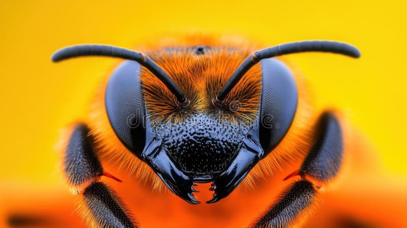 Experience the Intricate Textures and Patterns of a Bees Face in this ...