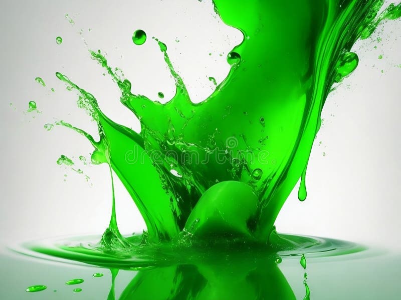 Harmony in Greens: Enchanting Green Splash Artwork Stock Illustration ...