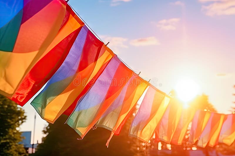 Joyful Festivity: Garlands of LGBT Rainbow Flags for Celebrations ...
