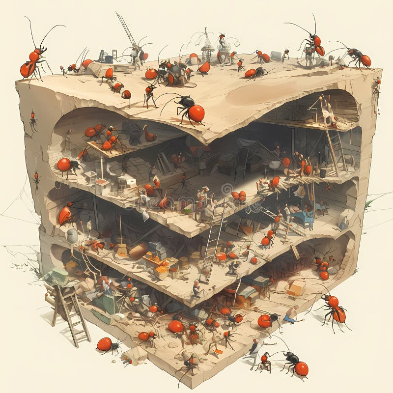 Enthralling Ant Colony Dance Event Stock Illustration - Illustration of ...