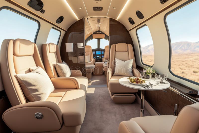Experience Luxury Travel: Inside Look of an Empty Private Plane or Jet ...