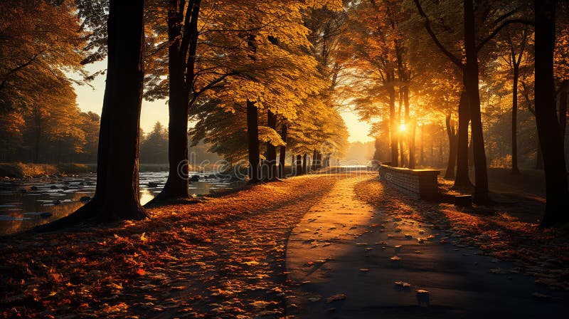 Amazing Autumn Landscape. Panoramic Forest Nature. Colorful Forest with ...