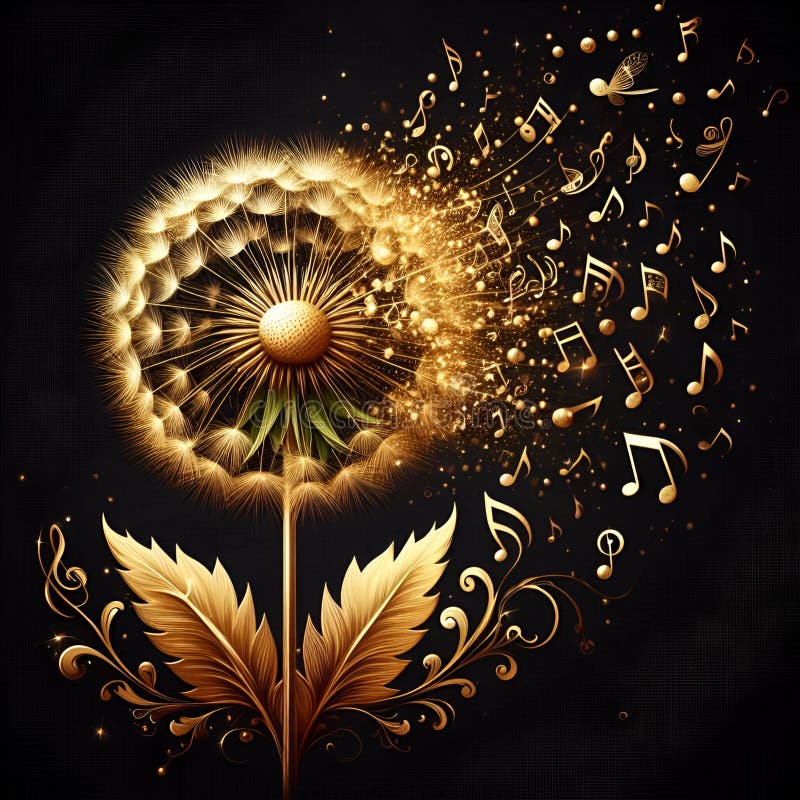 Melodic Tree: Music Notes Blossoming from Nature, Generative AI. Stock ...